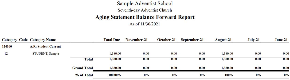 Aging Statement Report – actscloud.net