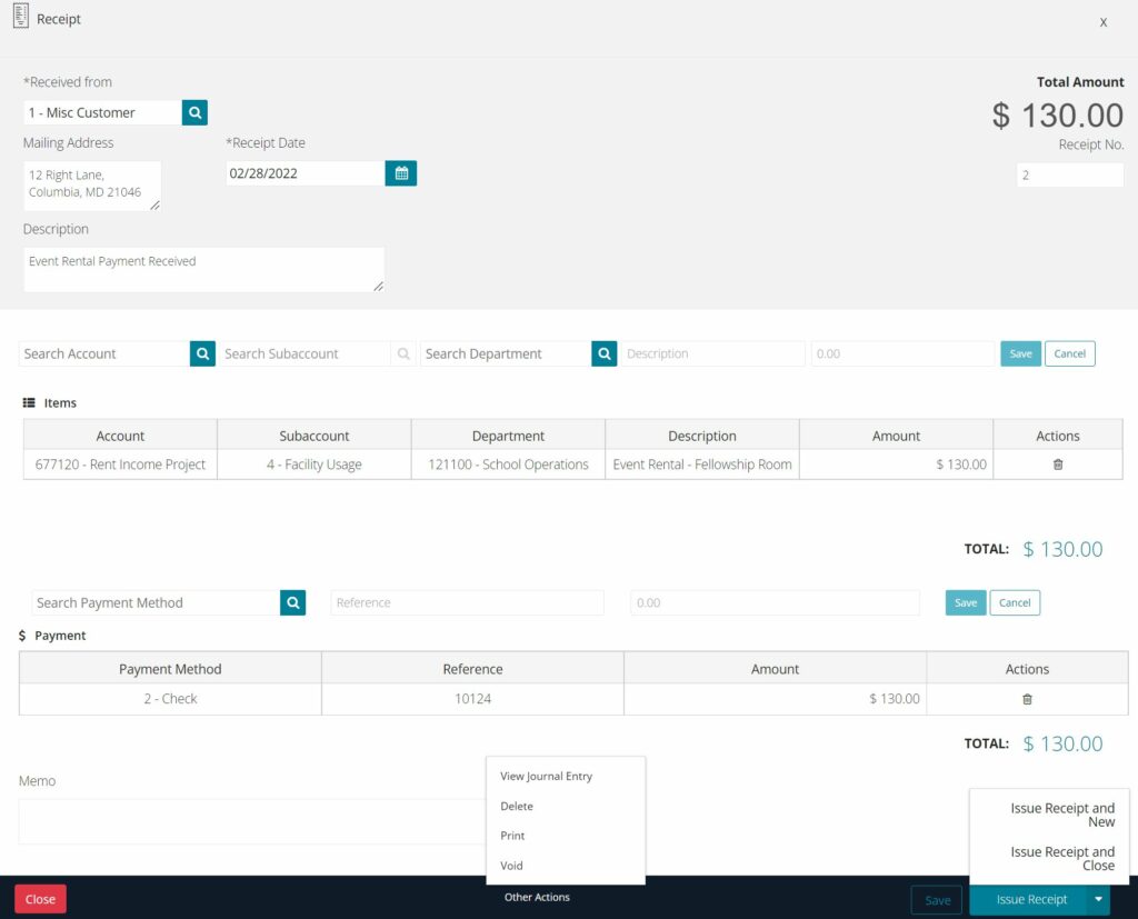 Receipt Management – actscloud.net