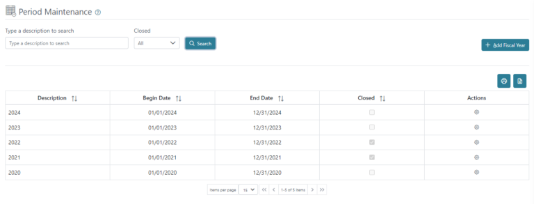 Period Maintenance – actscloud.net